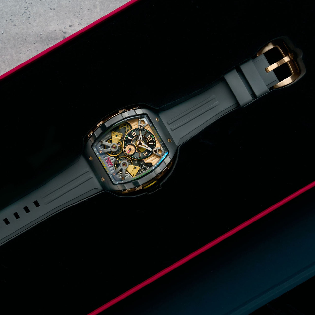 Firebrick Red | Magellan Double Barrel Automatic – Nubeo Watches