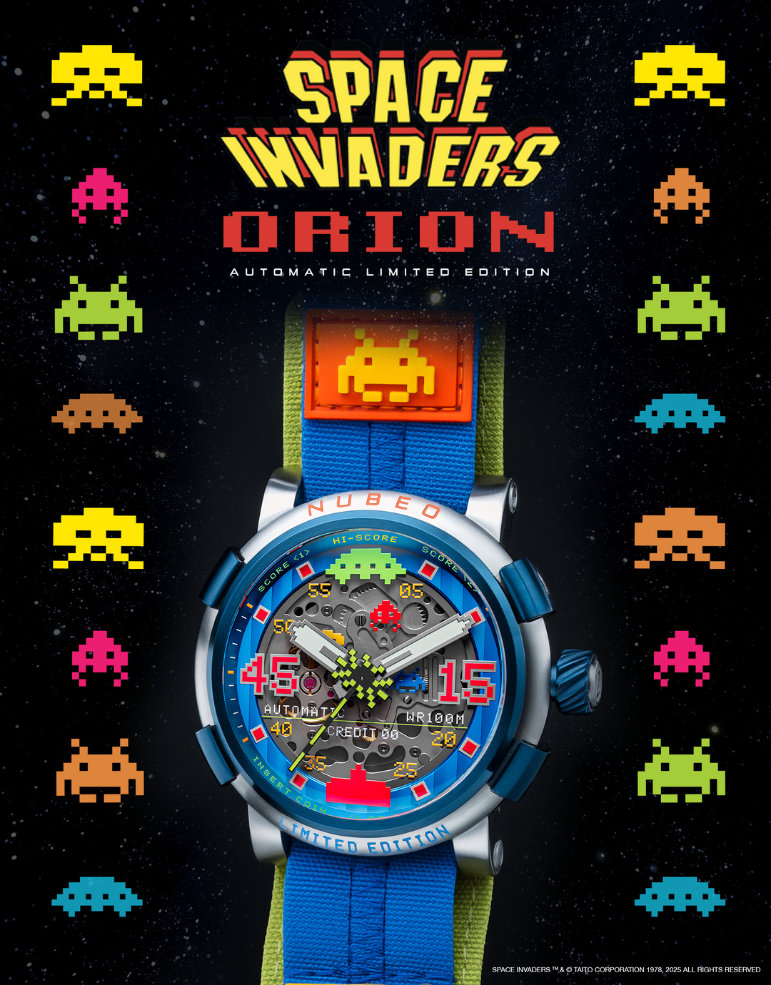 Orion Automatic SPACE INVADERS Limited Edition – Nubeo Watches