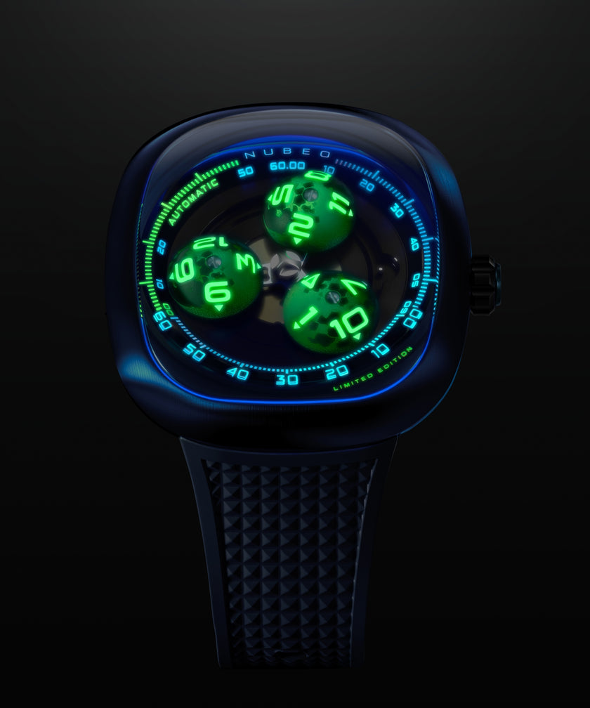 Cosmos Blue | Tri-star Orbit Automatic Limited Edition – Nubeo Watches