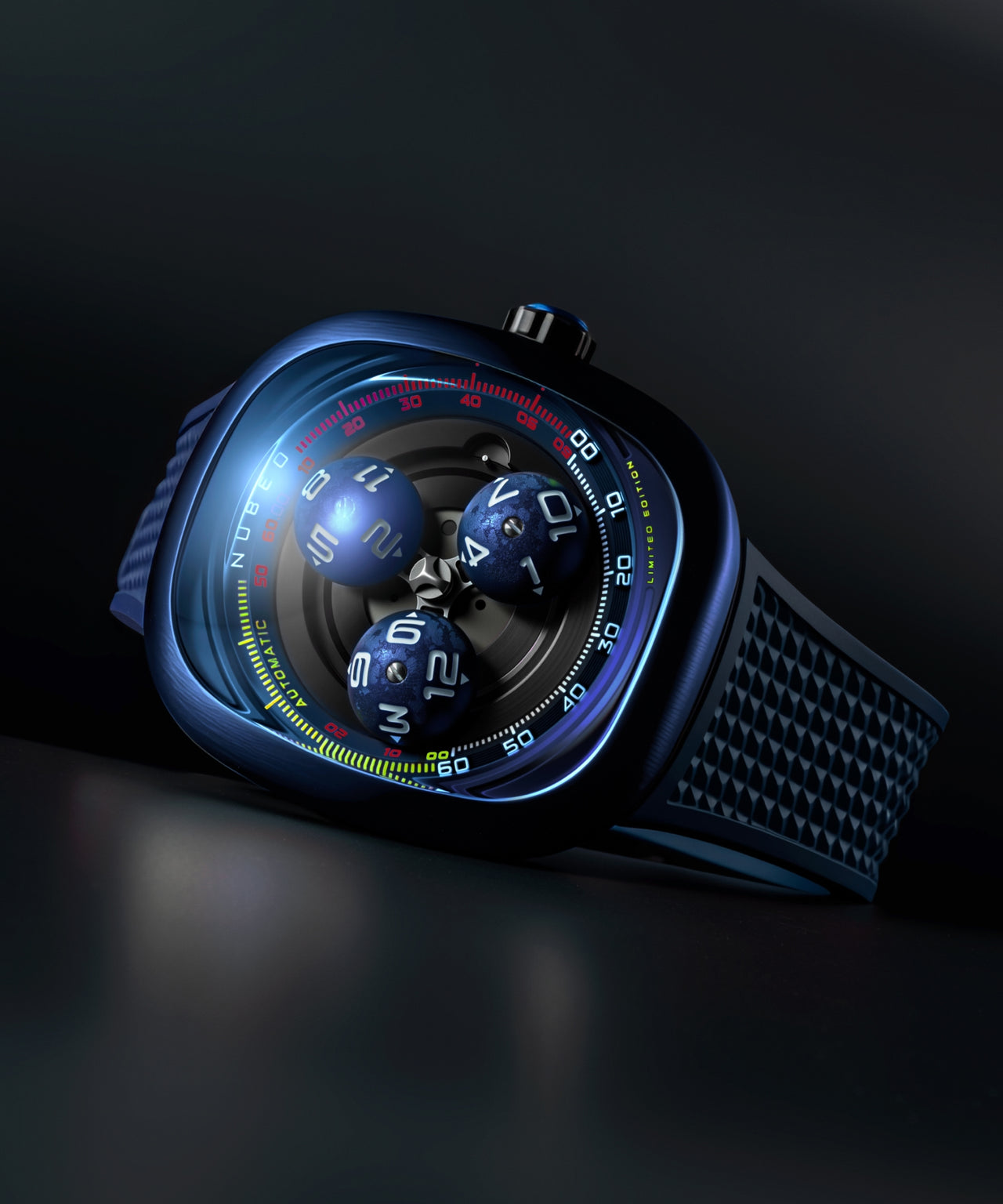 Cosmos Blue | Tri-star Orbit Automatic Limited Edition – Nubeo Watches